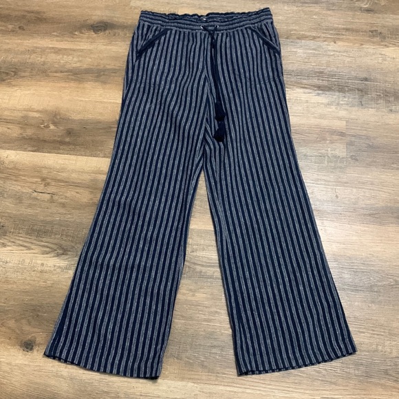 Jolt | Pants & Jumpsuits | Jolt Size 29 Navy Blue And White Linen Flare ...